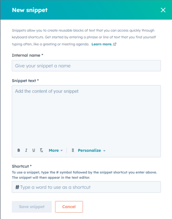 Templates and Snippets - Use Cases in HubSpot